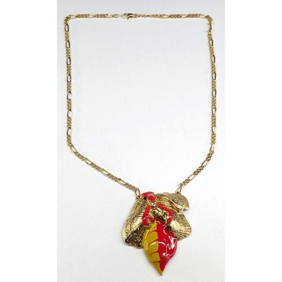 Unbranded | Jewelry | Vintage Gold Tone Shell Red Yellow Enamel Lobster ...